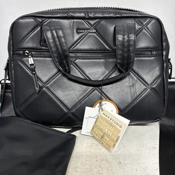 Max Studio | Bags | Nwt 9 Max Studio Vegan Leather 15 Large Double ...